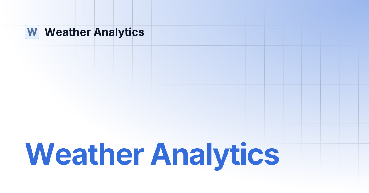 Weather Analytics